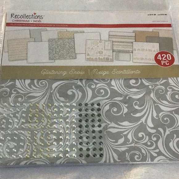Recollections | Art | Holiday Glistening Snow 2x12 42 Piece Scrapbook ...